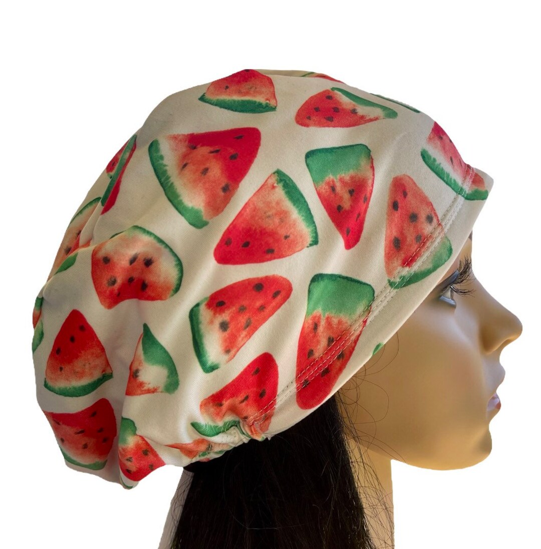 Soft Stretchy Watermelons Scrub Cap/fruit White Adjustable Euro Style ...