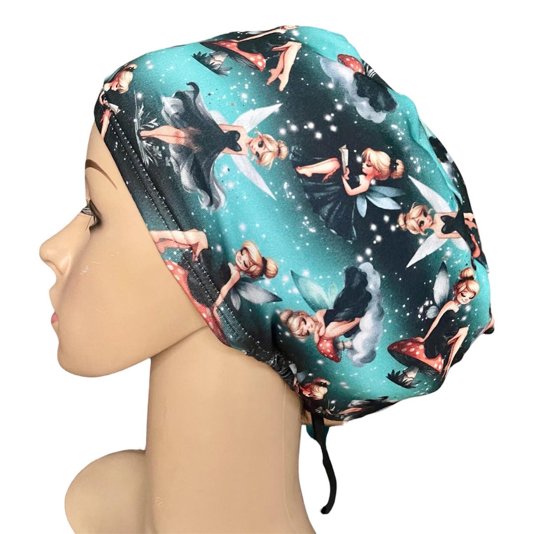 Whimsical Fairy Scrub Cap: Tinkerbell Soft Stretchy Nurse Surgical Hat ...