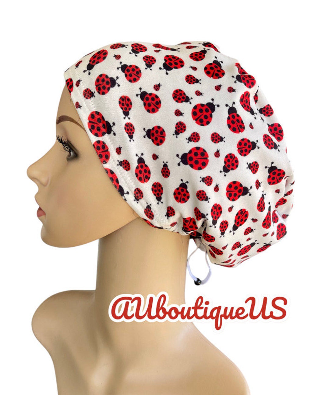 Ladybug Scrub Cap: Soft Stretchy Nurse Hat, Satin Lined Option - Etsy