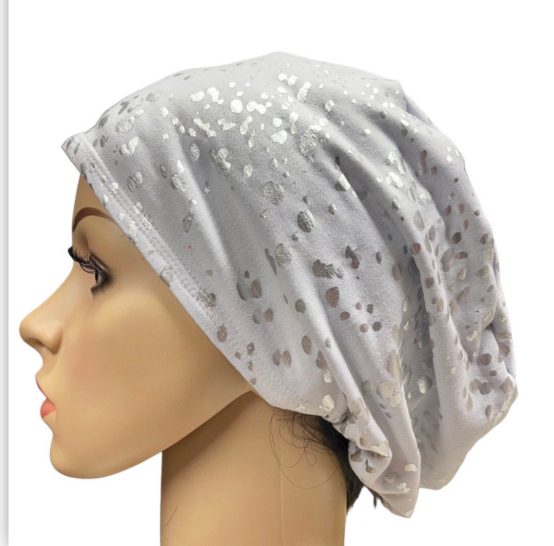 White Silver Scrub Cap/shiny Metallic Soft Stretchy Surgical Hat/satin ...