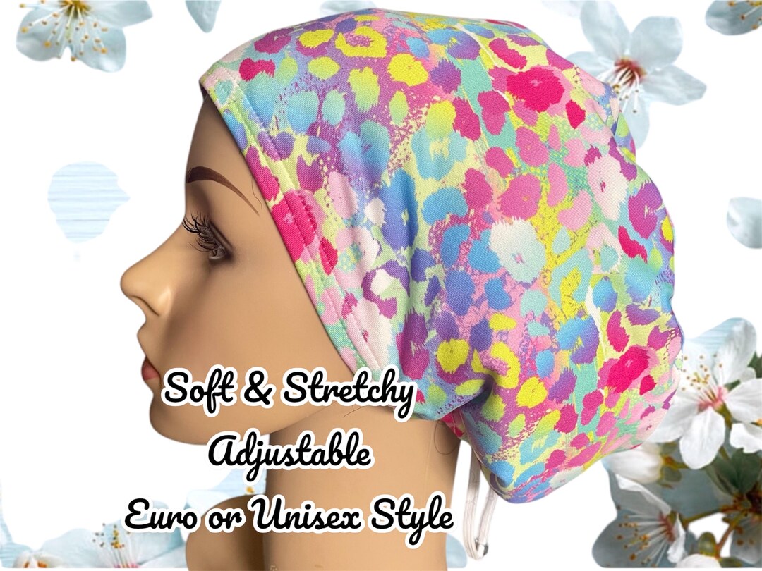 Neon Animal Print Scrub Cap: Soft Stretchy Adjustable Nurse Hat - Etsy