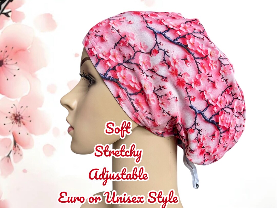 Cherry Blossom Coquette Pink Soft & Stretch Surgical Cap/euro/unisex ...
