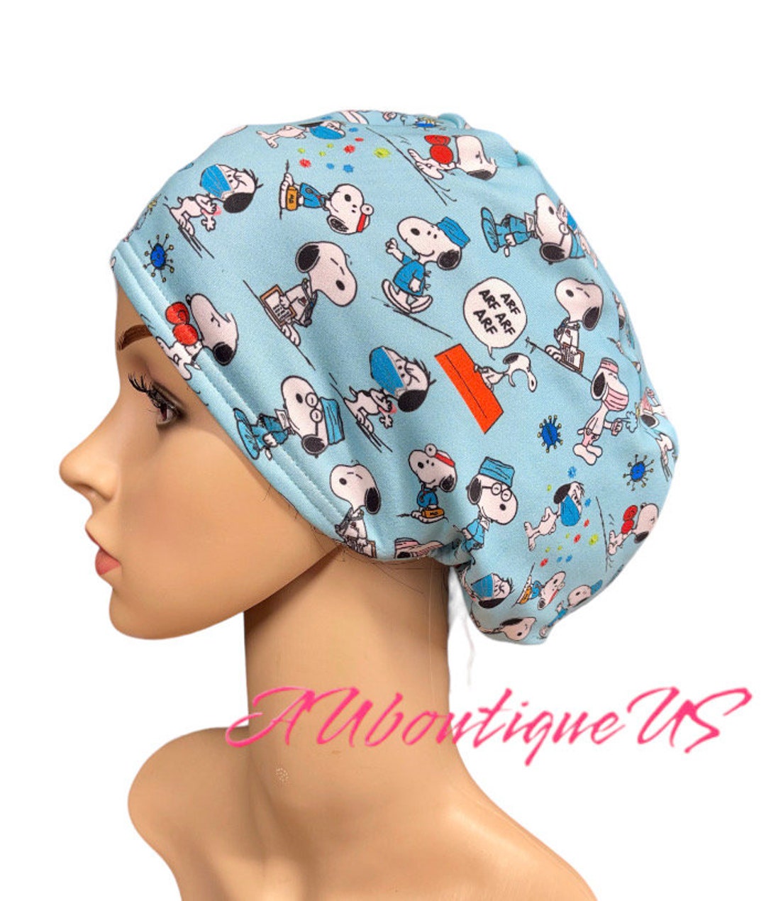 Veterinarian Blue Dog Scrub Cap/snoopy Cute Soft Stretchy Euro or ...