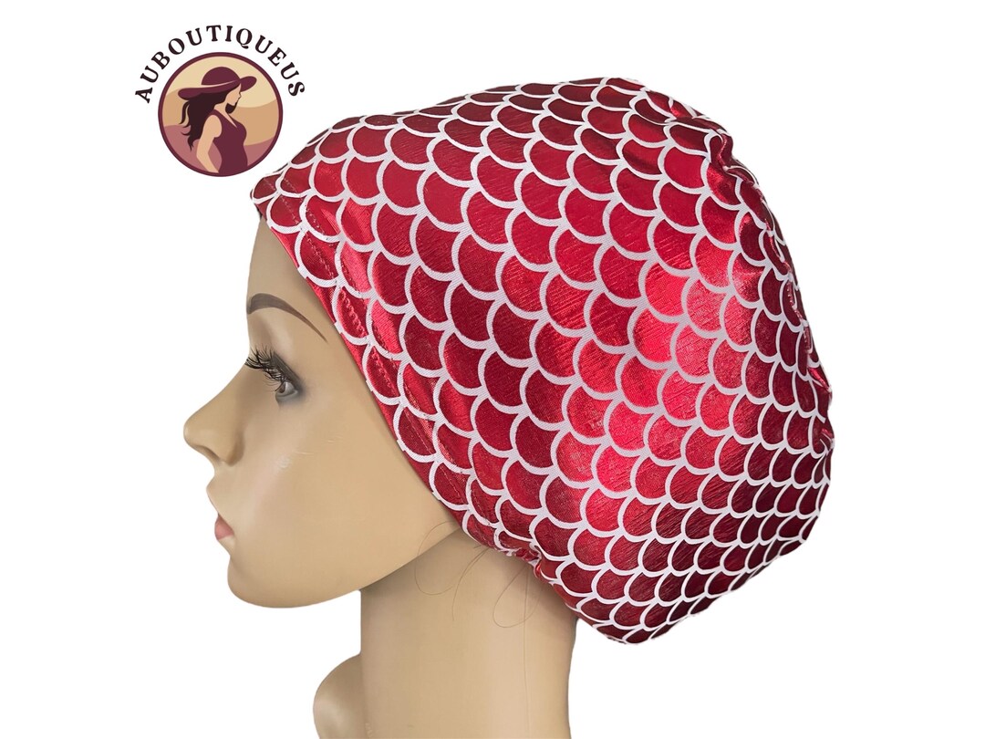 Holographic Mermaid Scales Scrub Hat: Red Foil Surgical Cap - Etsy