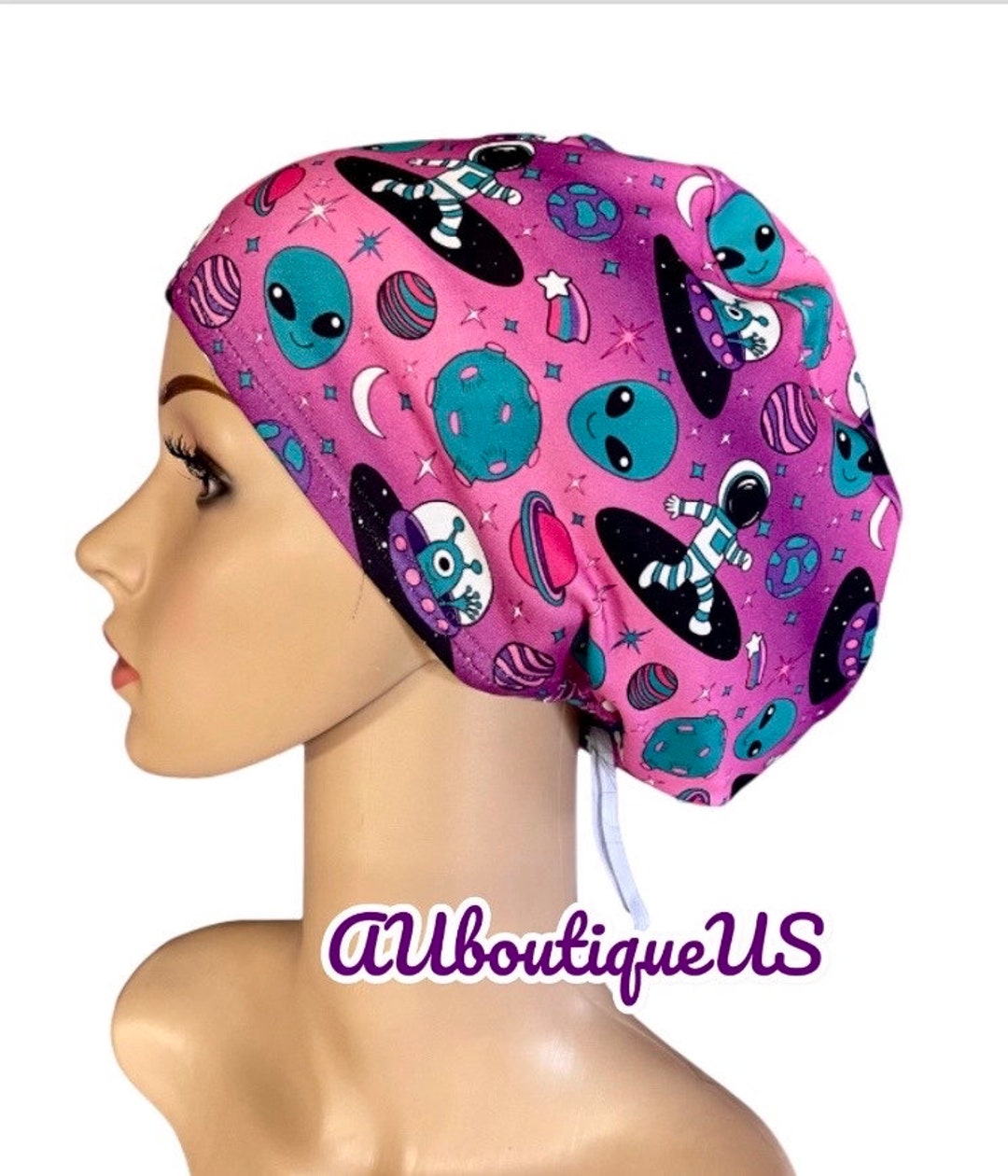 Teal Alien Scrub Cap: Soft Stretchy Surgical Hat With Buttons - Etsy