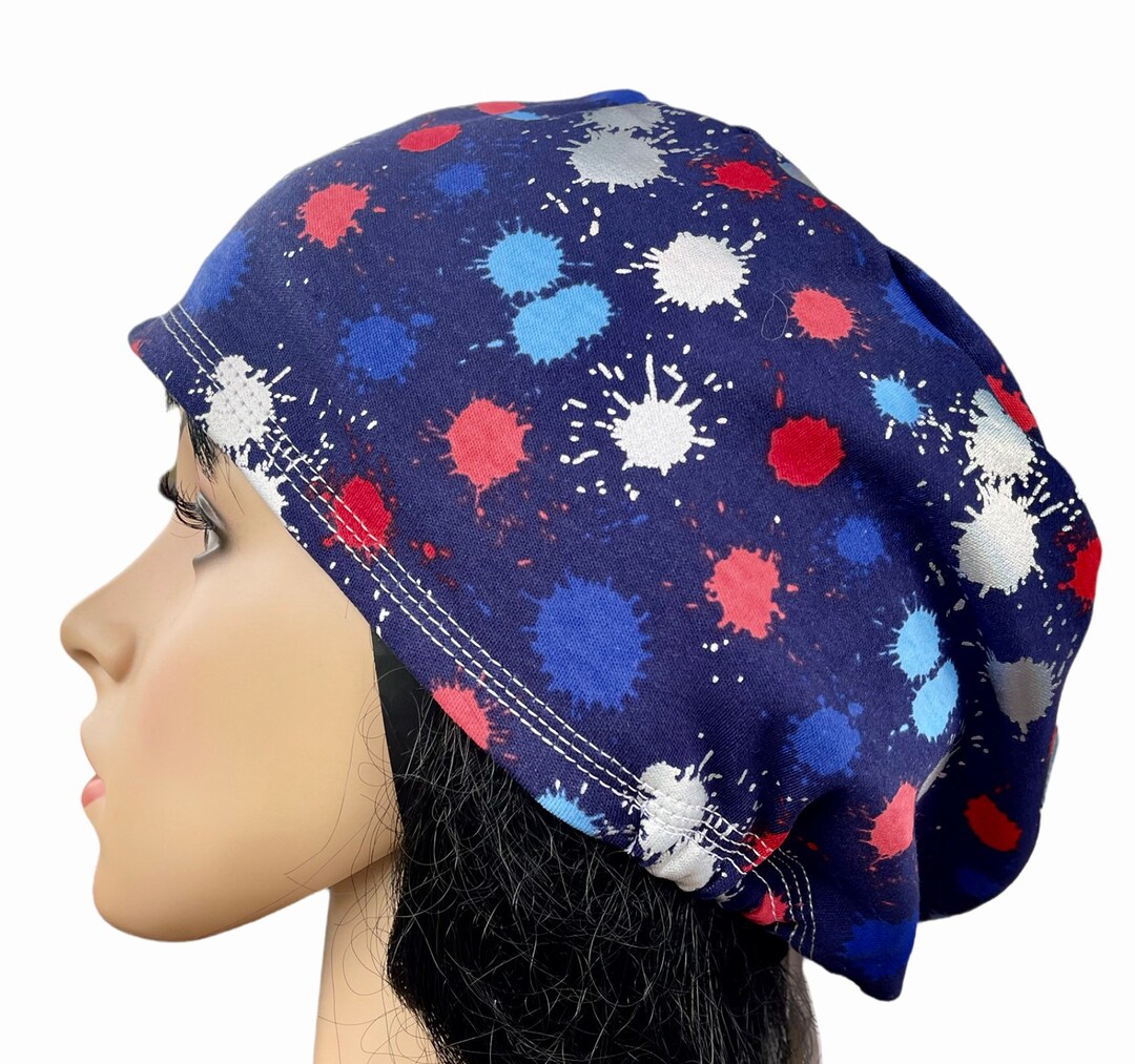 Soft Scrub Cap/usa Navy Multi Paint Splat Scrub Hat/patriotic Surgical ...