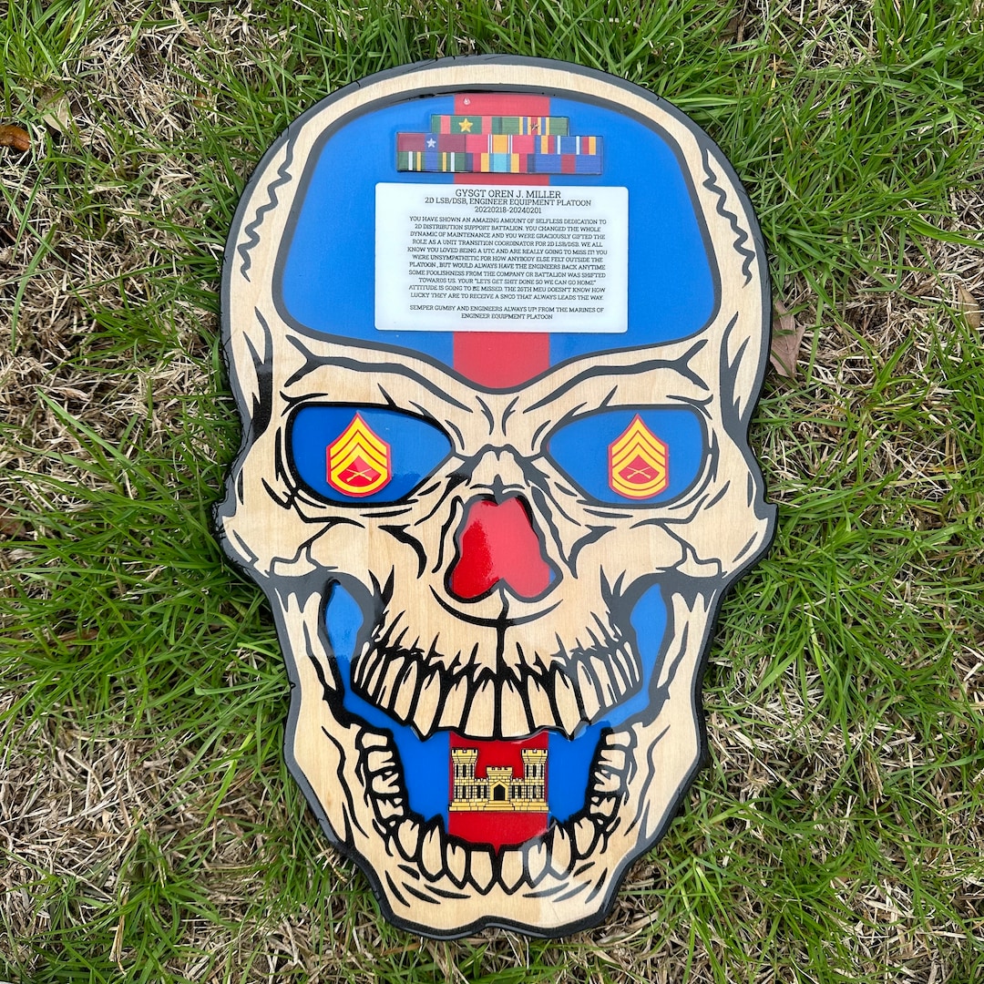 Custom USMC, Marine Corps, Military Plaque, Military Skull, Going Away ...
