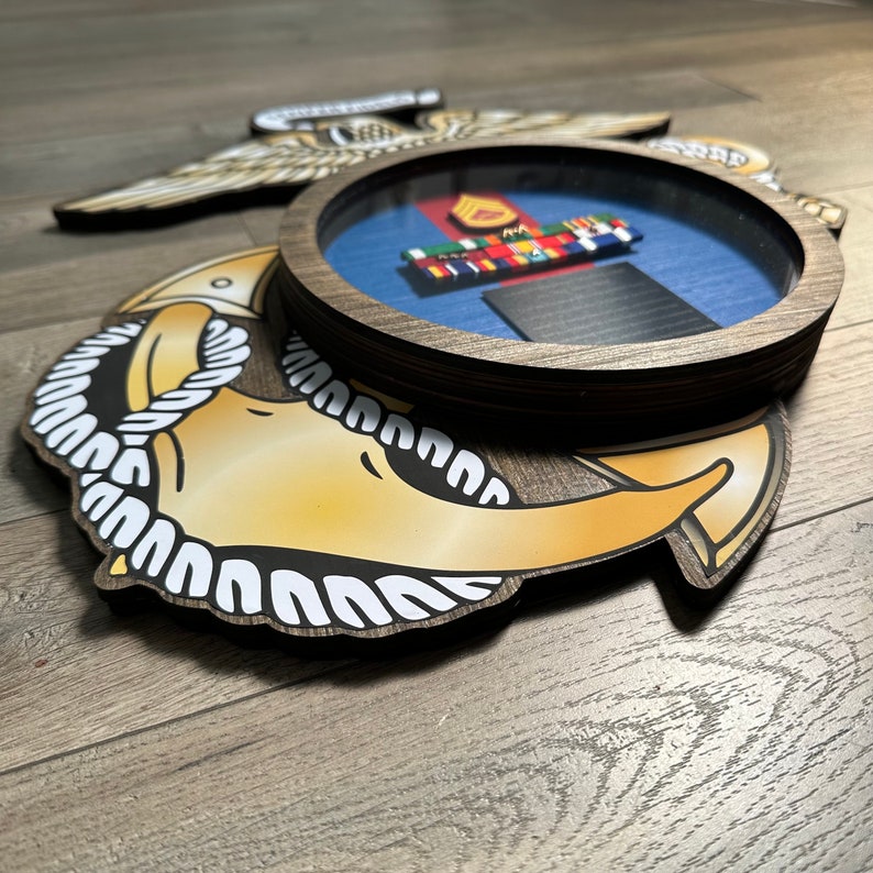 Custom USMC, Eagle Globe and Anchor, Shadow Box, Marine Corps EGA ...