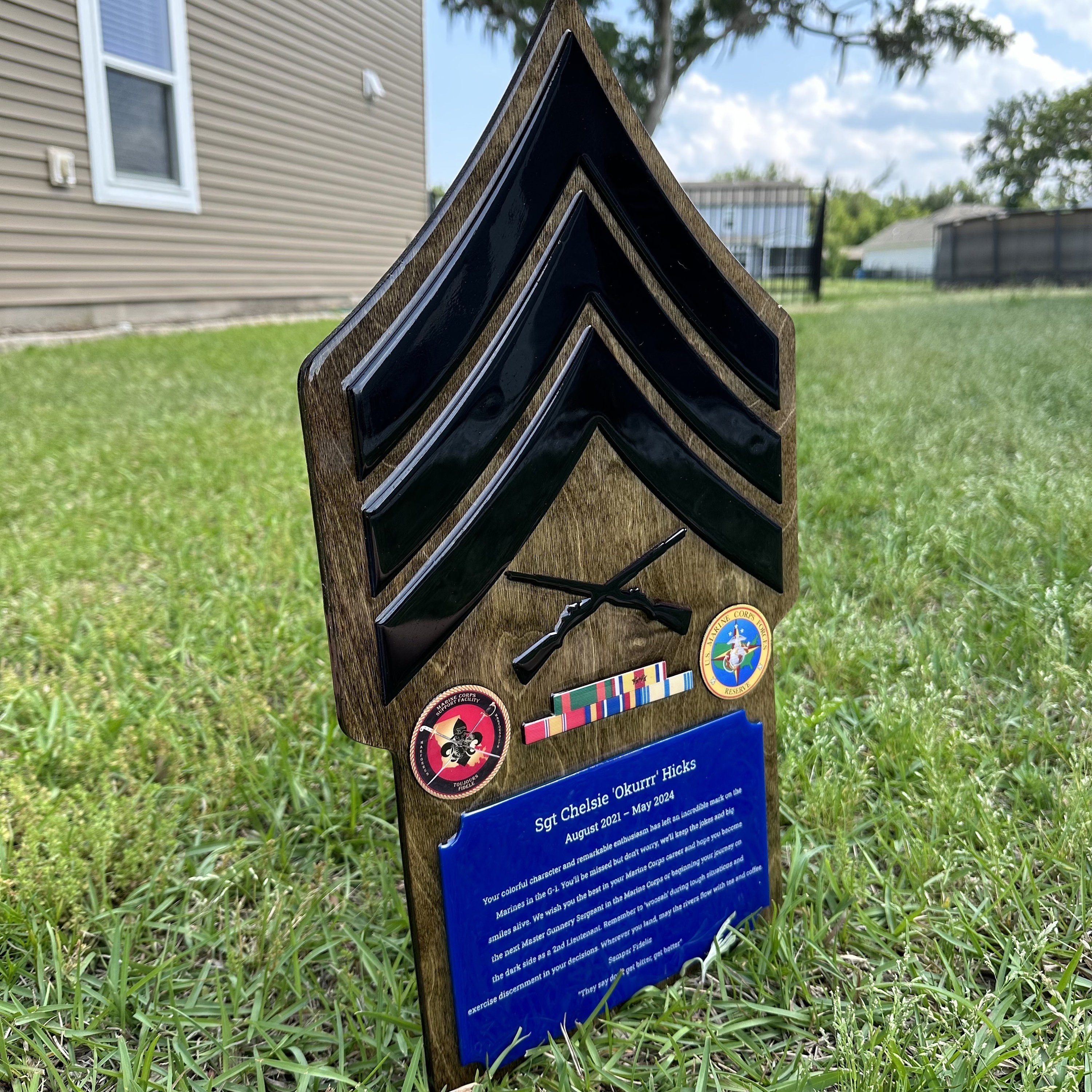 Custom USMC, Marine Corps, Military Plaque, Marine Chevron, Going Away ...