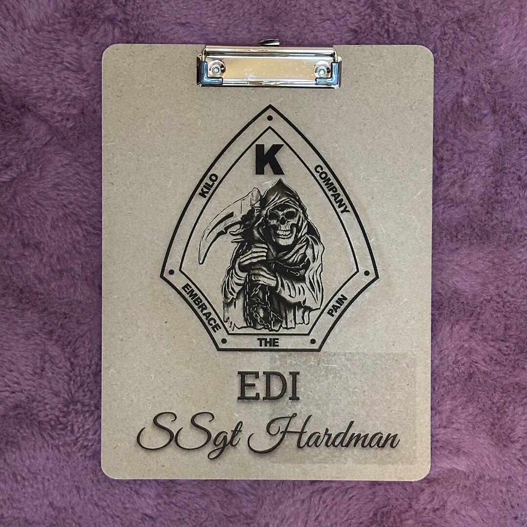 Personalized, Drill Instructor, Clip Board, USMC, 3RD BN, Kilo Company ...