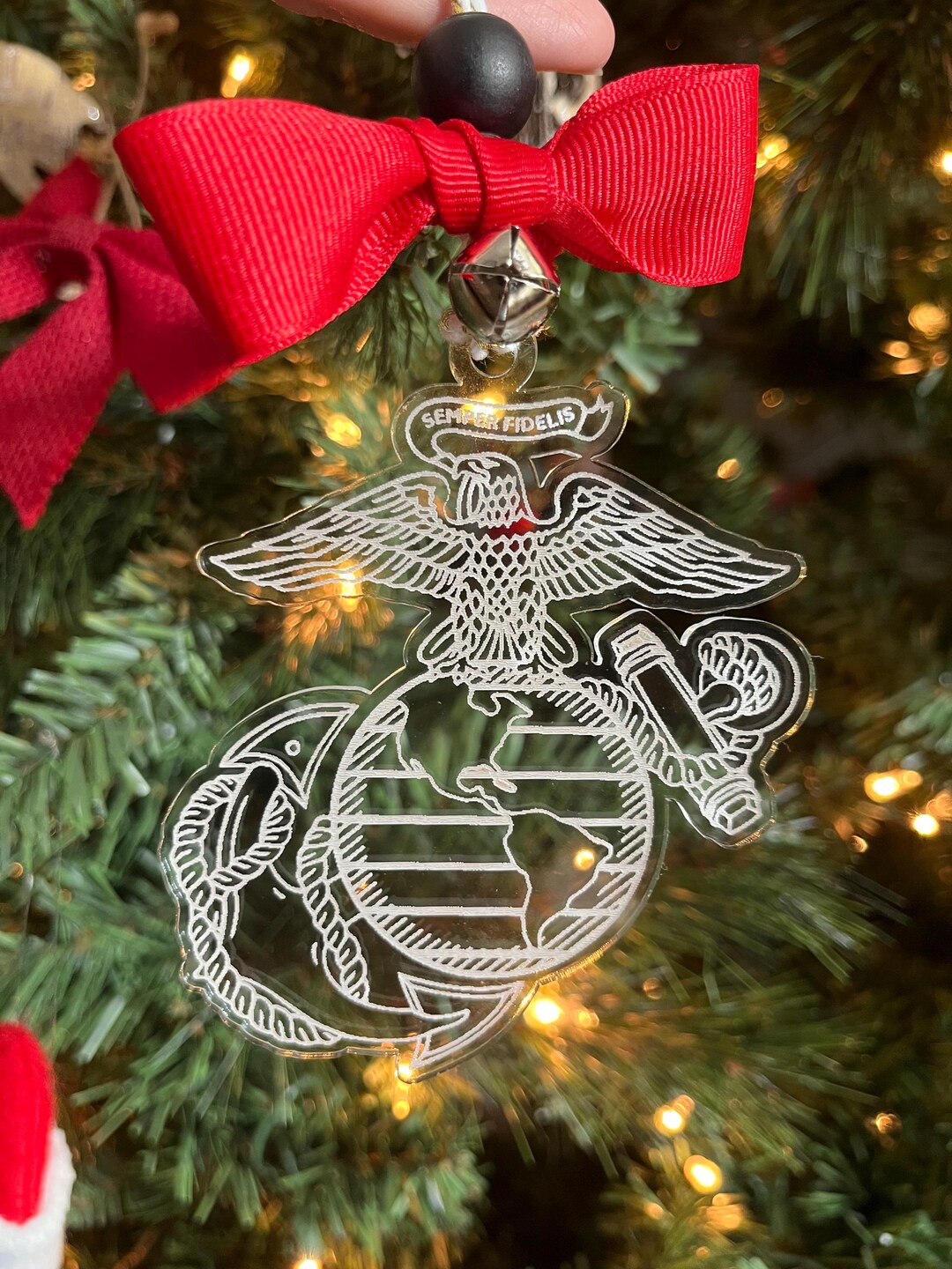 Military Gift, USMC EGA Military Acrylic Ornament,stocking Tag, Marine ...