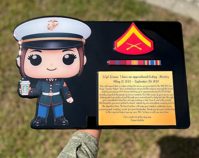 Custom USMC, Marine Corps, Military Plaque, Military USMC Chevron ...