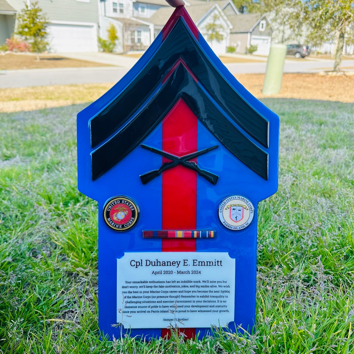 Custom USMC, Marine Corps, Military Plaque, Military USMC Chevron ...