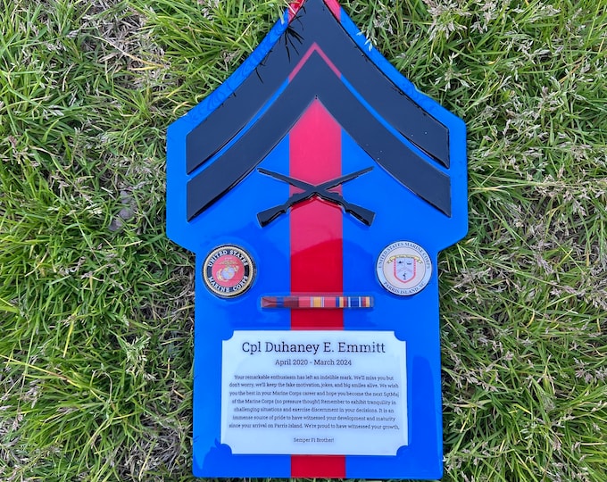 Custom USMC, Marine Corps, Military Plaque, Military USMC Chevron ...