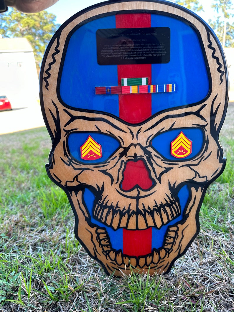 Custom USMC, Marine Corps, Military Plaque, Military Skull, Going Away ...