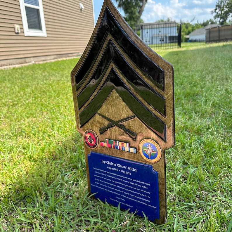 Custom USMC, Marine Corps, Military Plaque, Marine Chevron, Going Away ...