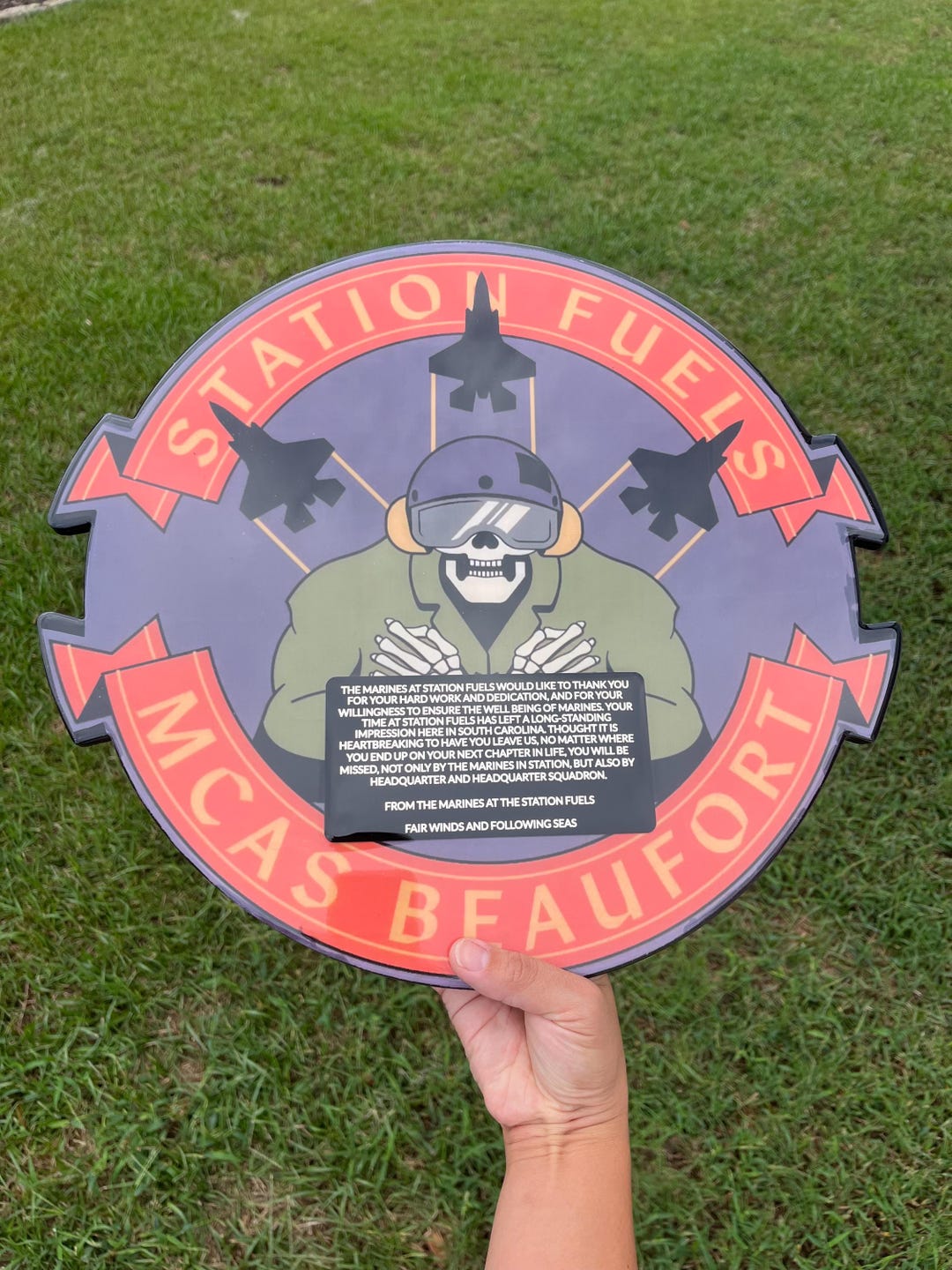 Custom USMC, Marine Corps, Military Plaque, Military Station Fuels ...