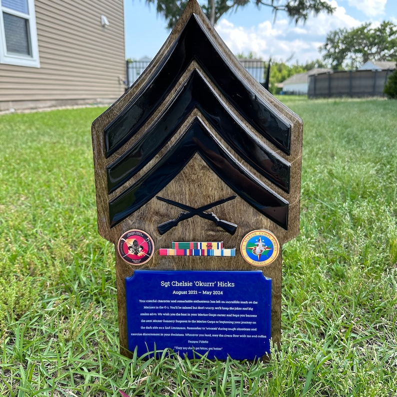 Custom USMC, Marine Corps, Military Plaque, Marine Chevron, Going Away ...