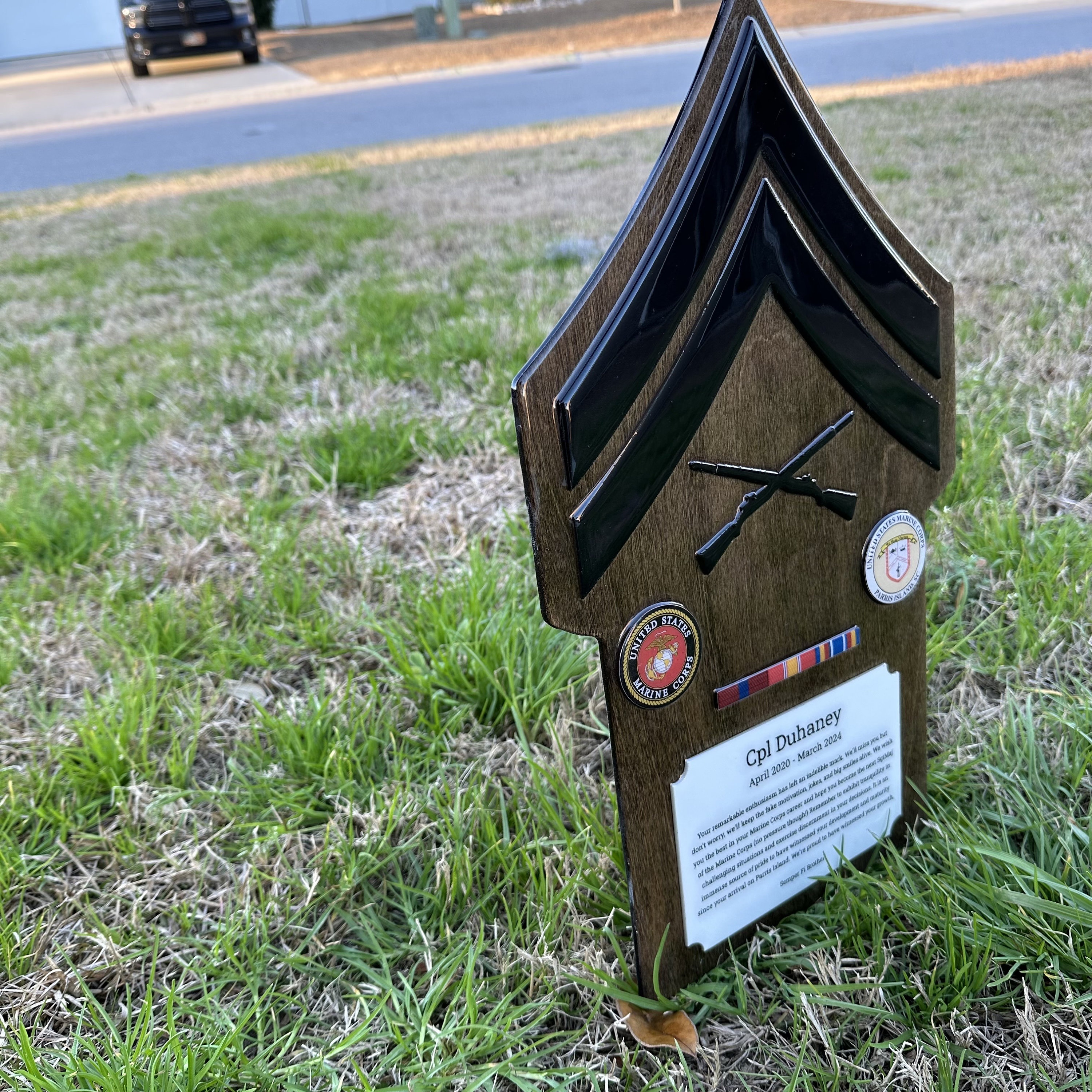 Custom USMC, Marine Corps, Military Plaque, Military USMC Chevron ...