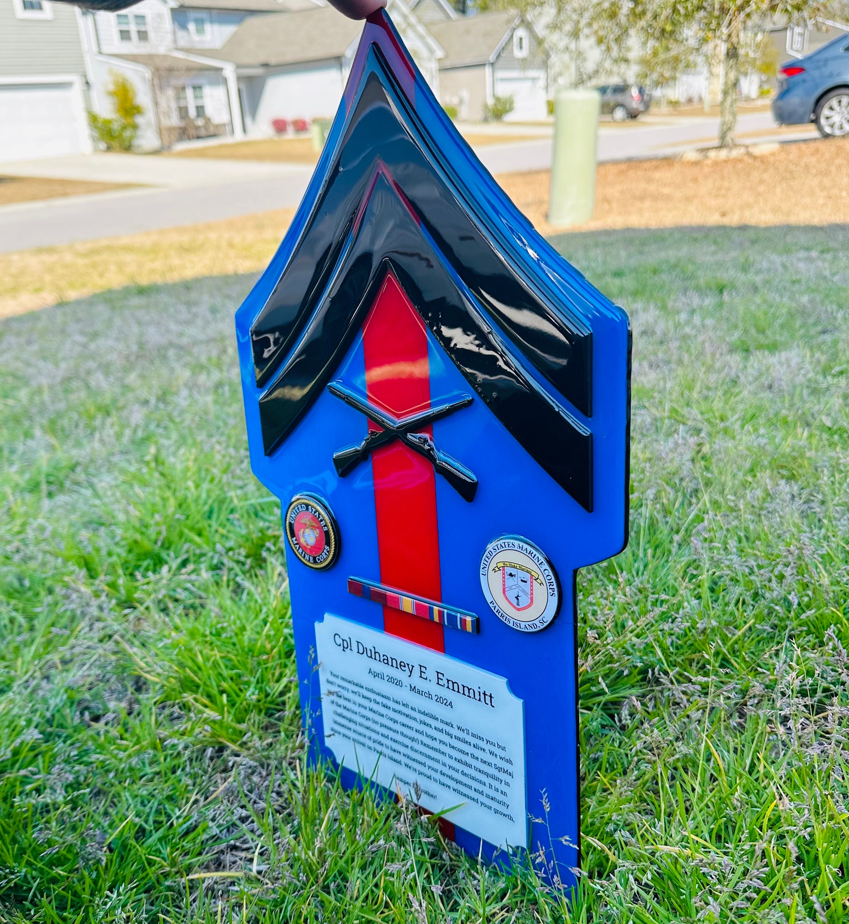 Custom USMC, Marine Corps, Military Plaque, Military USMC Chevron ...