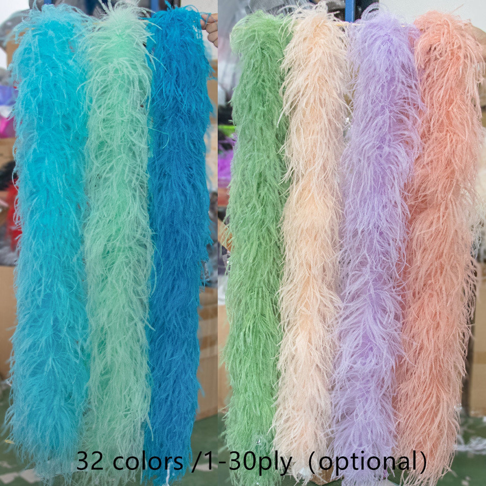 Ostrich Feather Boa Shawl 2 Meter Vintage High Quality Fluffy Ostrich ...
