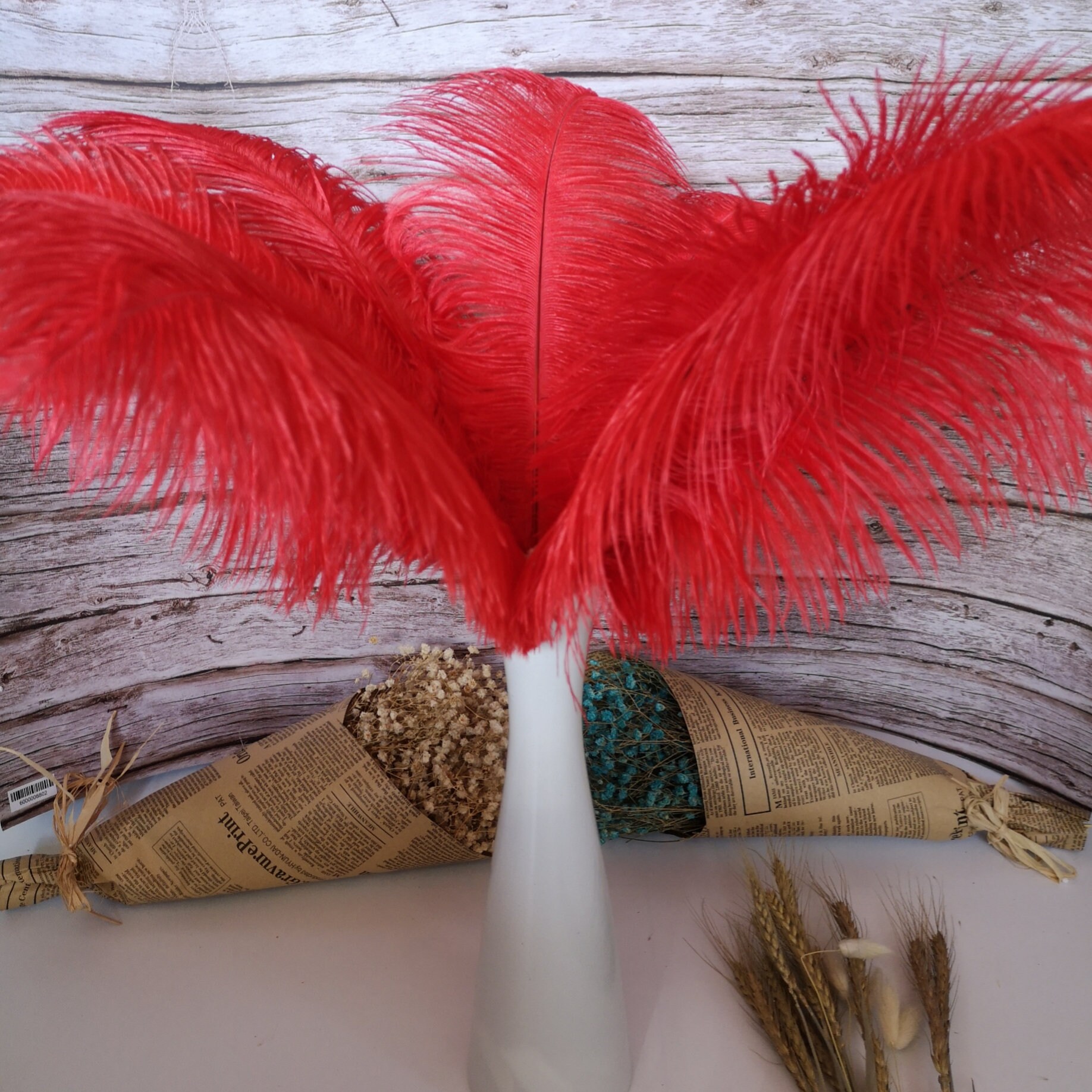 Red Ostrich Feather 100pcs 6-30inch/15-75cm Home Decor Wedding ...