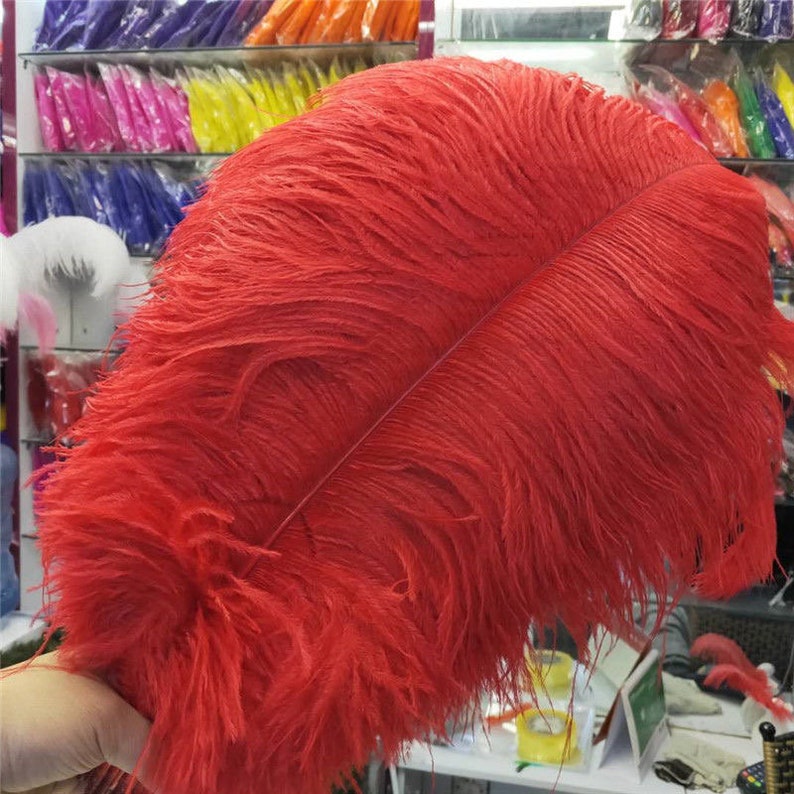 AAA+ 100pcs High Quality 20-22 Inches Red Ostrich Feather Wedding ...