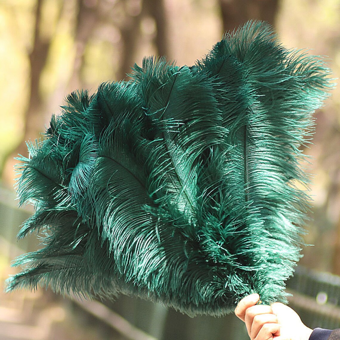 AAA+ 100pcs High Quality 20-22 Inches Dark Green Ostrich Feather ...