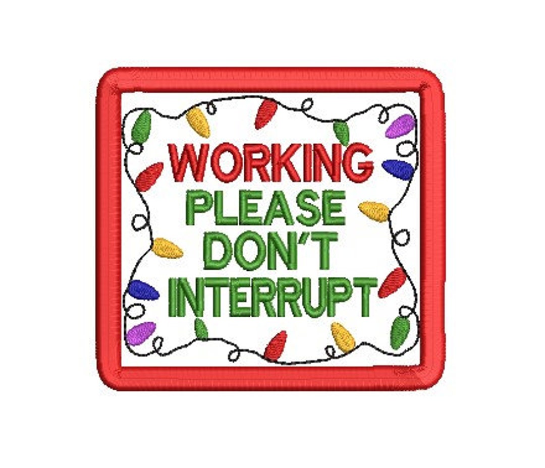 Working Please Don't Interrupt Patch - Etsy