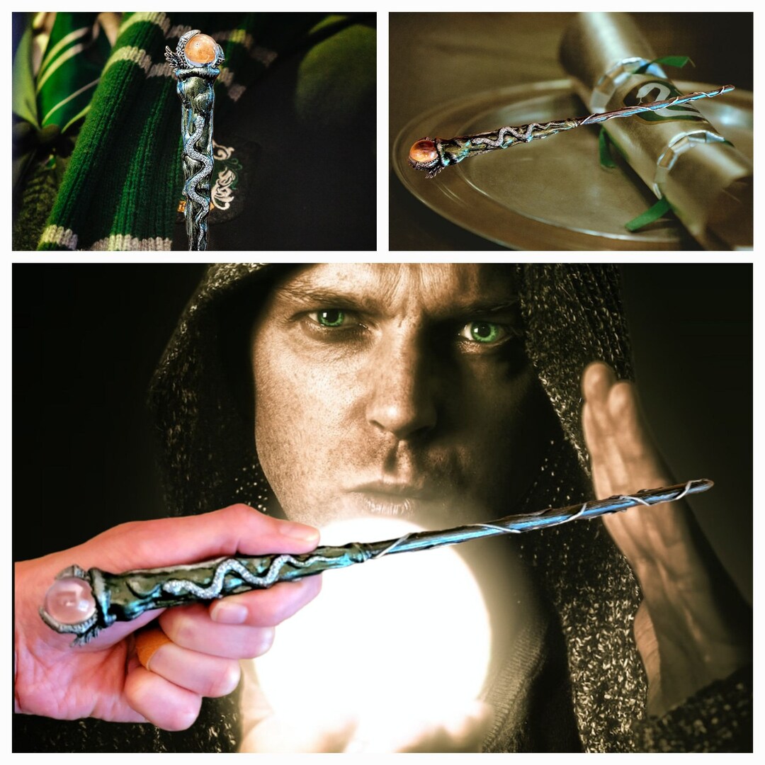 Sly Green and Silver Dragon Claw Snake Magic Wizard Witch Wand - Etsy