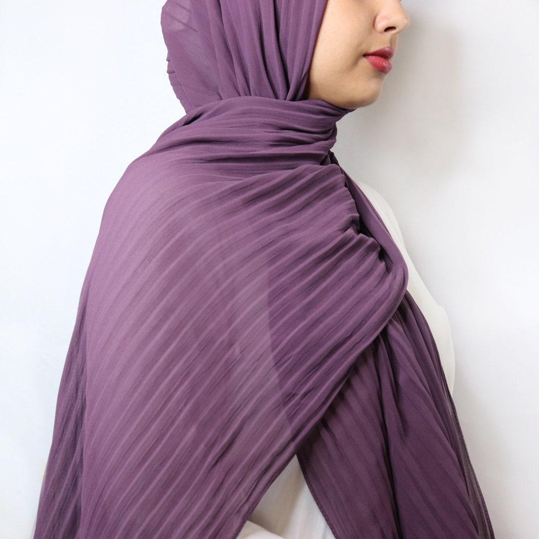 Chiffon Hijab / Pleated Chiffon Hijab/ Chiffon Head Scarf / Shawl Wrap ...