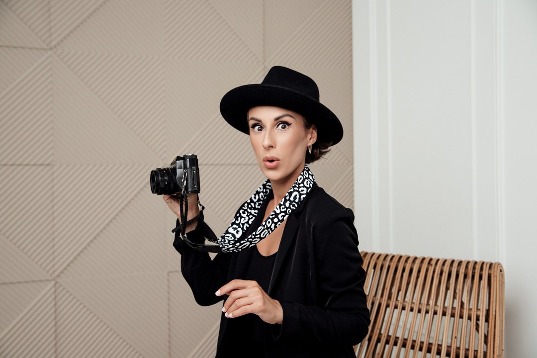 Leopard Print Camera Strap: Velour DSLR Strap, Vegan Leather Ends - Etsy