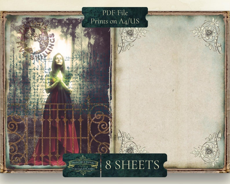 DIY Gothic Witch Diary Printable, Wicca Pagan Journal Kit, A5 Book of ...