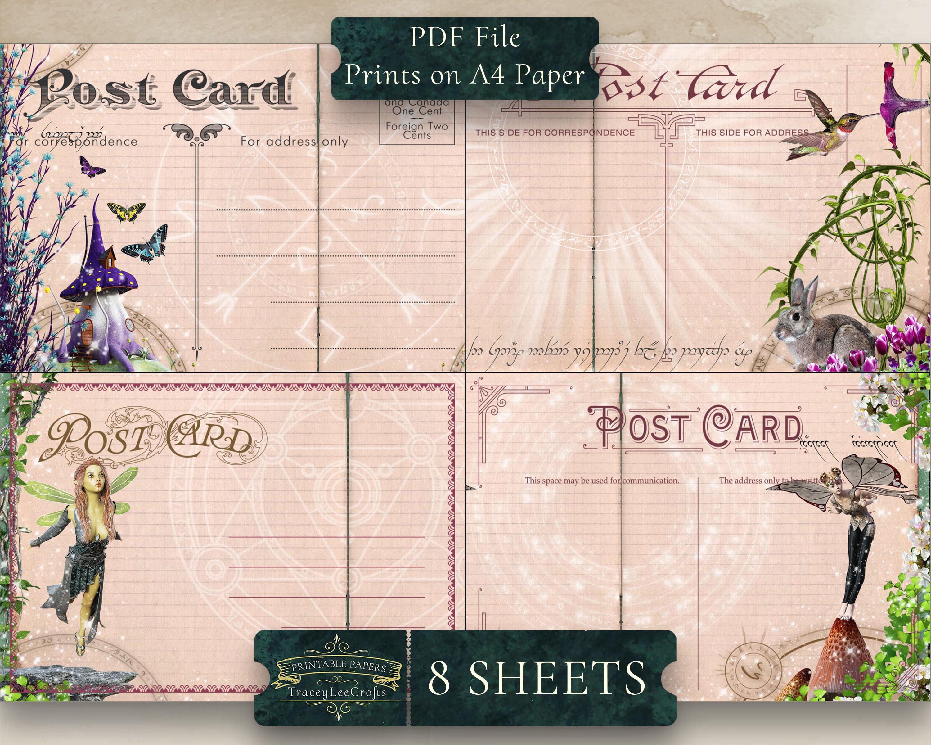 DIY Enchanted Fairy Forest Printable Diary Kit, Commercial Use Junk ...