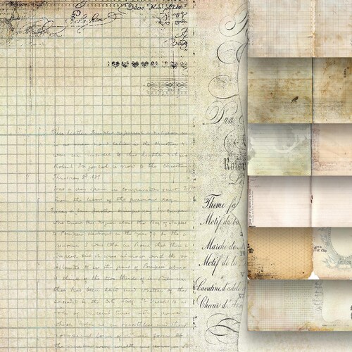 Printable Digital Vintage Lined Paper Kit Set Horizontal - Etsy Australia