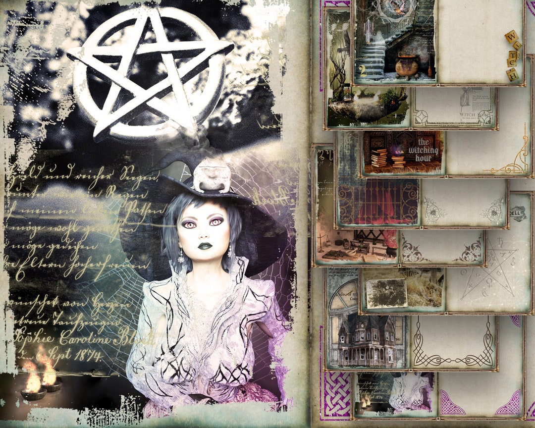DIY Gothic Witch Diary Printable, Wicca Pagan Journal Kit, A5 Book of ...