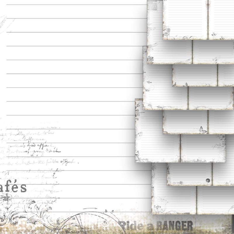 Black Lined Notebook Paper - Etsy