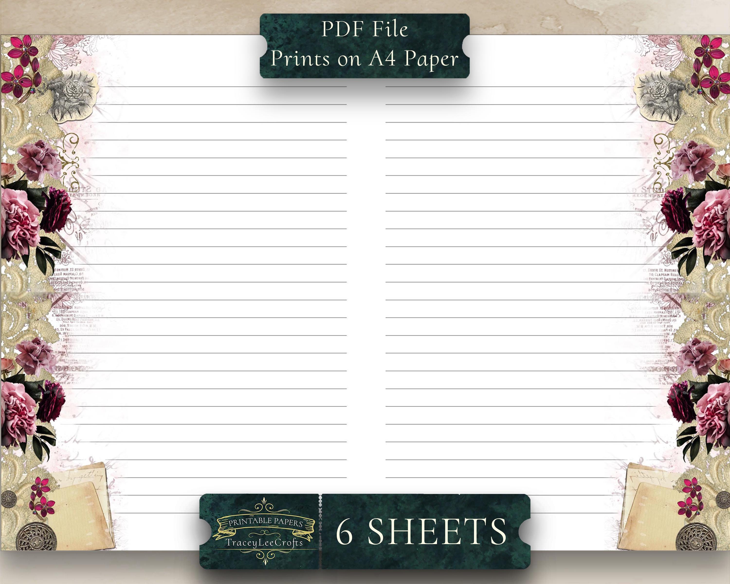 Victorian Printable Lined Stationery