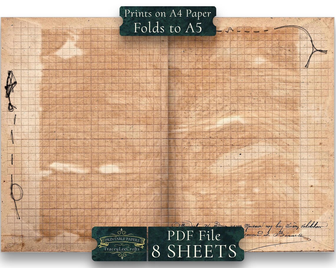 Printable Old Book Pages Vintage Junk Journal Sheets Stained | Etsy