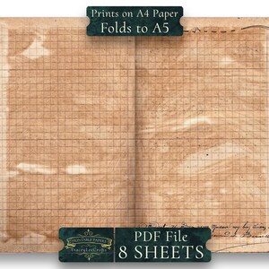 Printable Old Book Pages, Vintage Junk Journal Sheets, Stained Ephemera ...