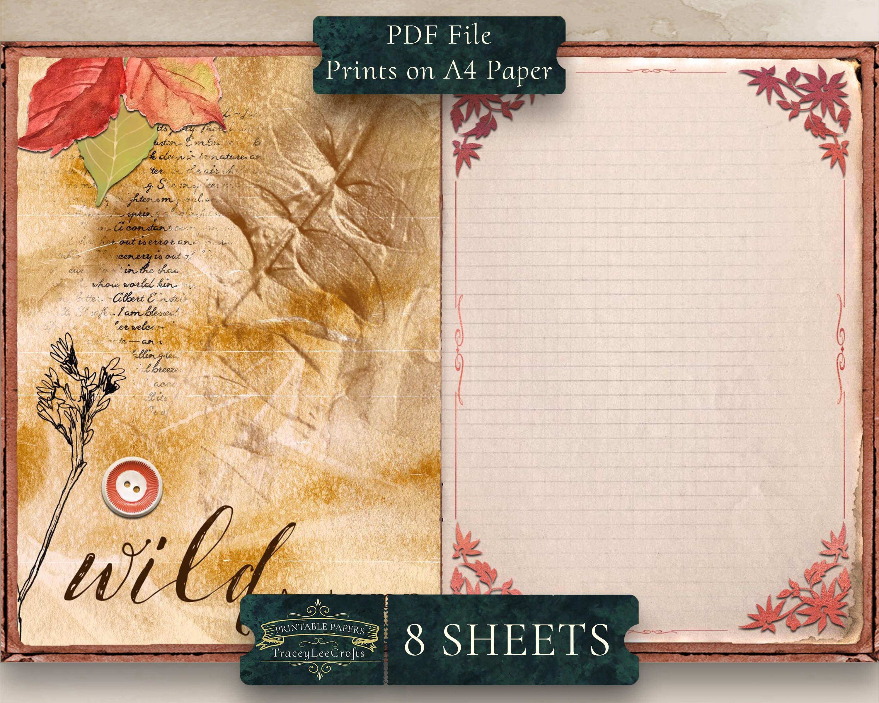 DIY Autumn Fall Diary Printable, Junk Journal Kit, Digital Writing ...