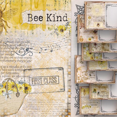 Digital Printable Paper Farmhouse BEES Journal Scrapbook - Etsy