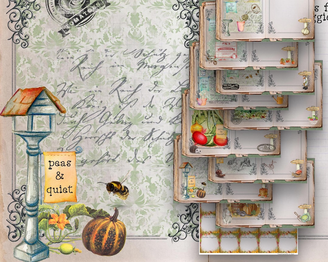 DIY Vegetable Garden Diary Printable, Junk Journal Kit, Veggie Digital ...