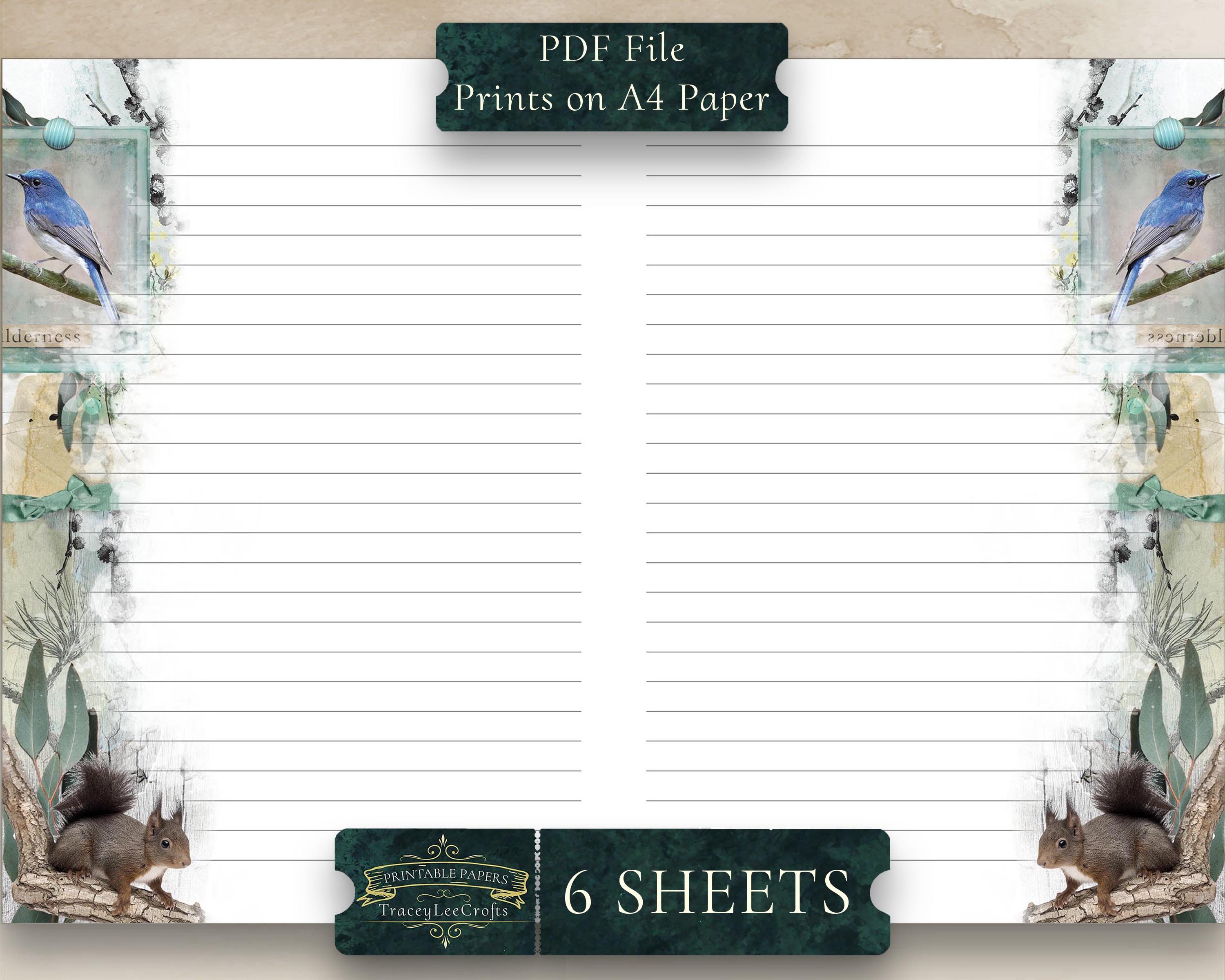 Woodland Forest Animals Lined Writing Paper Set Printable - Etsy