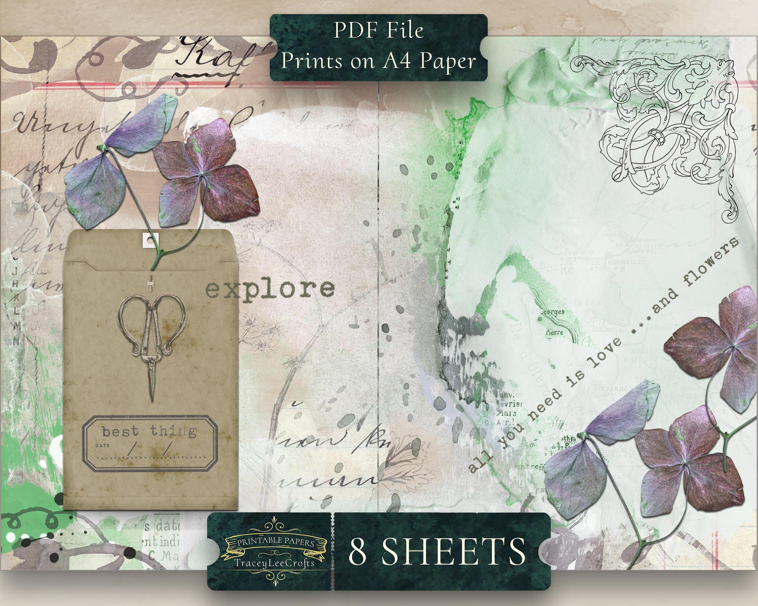 Wildflowers Journal Kit Printable, Dried Flowers Diary Pages, Digital ...