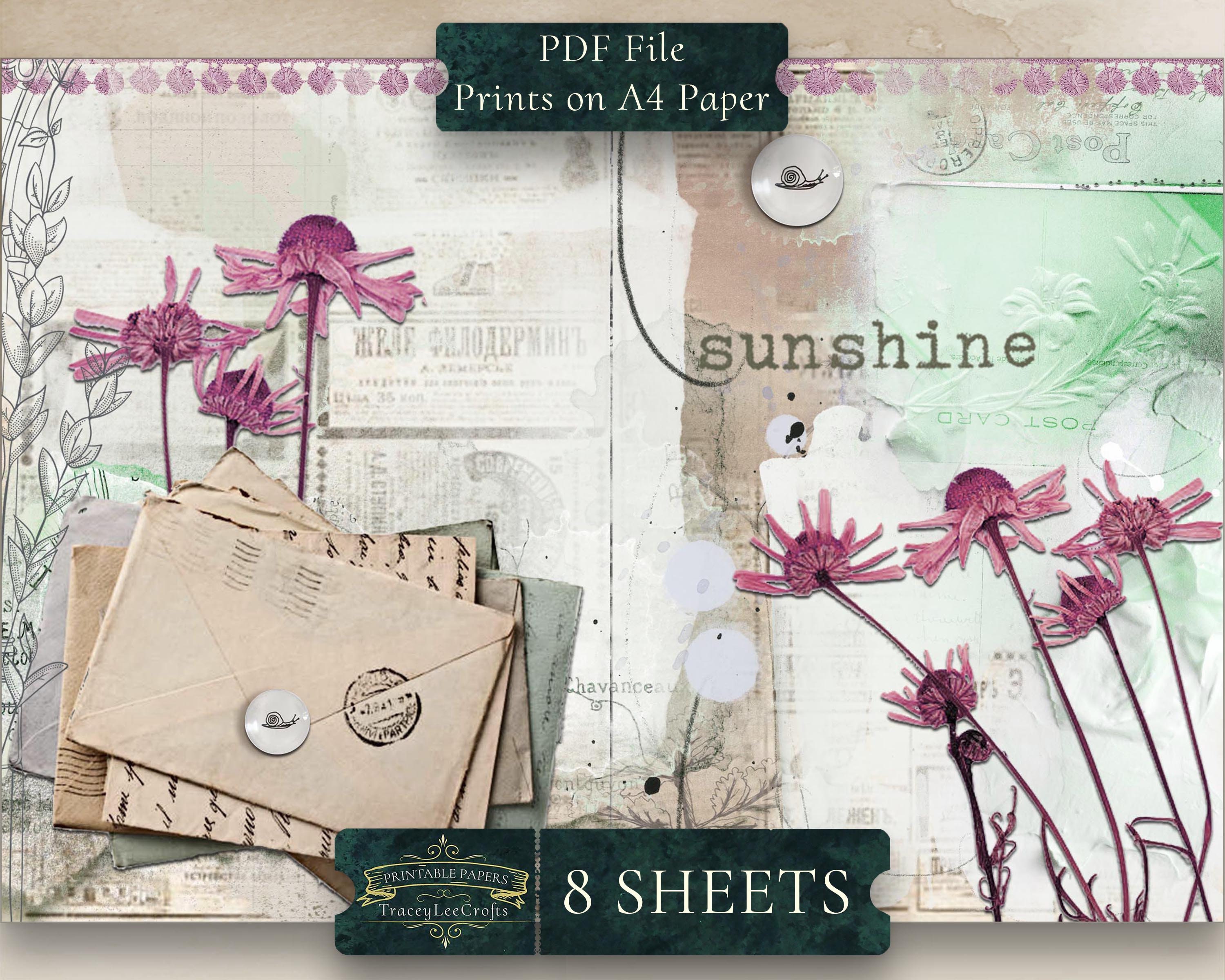 Wildflowers Journal Kit Printable, Dried Flowers Diary Pages, Digital ...