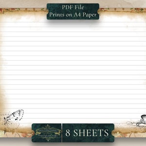 Commercial Use DIY Kit Printable Vintage Lined Writing Paper Script ...