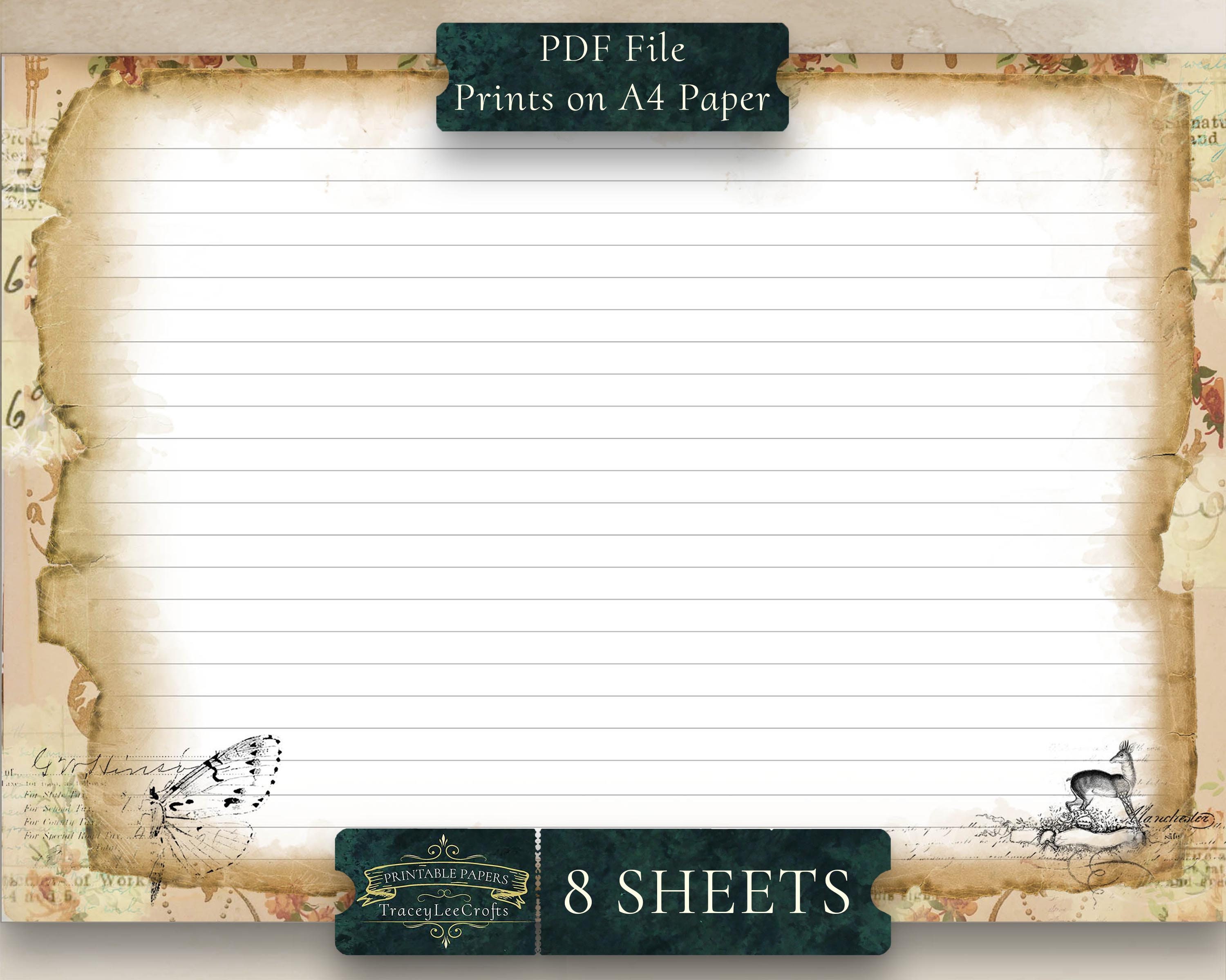 Commercial Use DIY Kit Printable Vintage Lined Writing Paper - Etsy