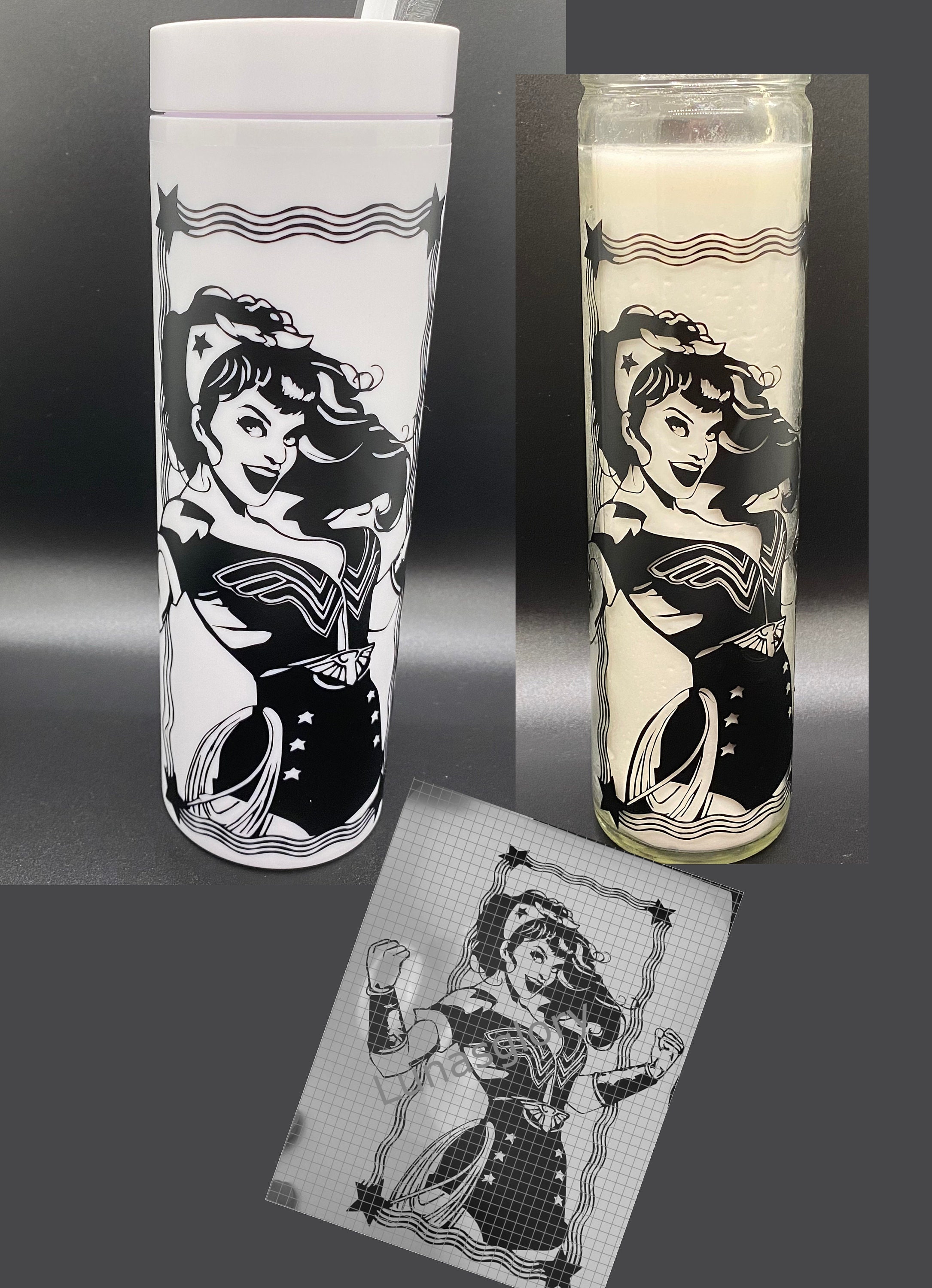 DC Bombshells Wonder Woman SVG File Digital Download for Pillar Candles ...