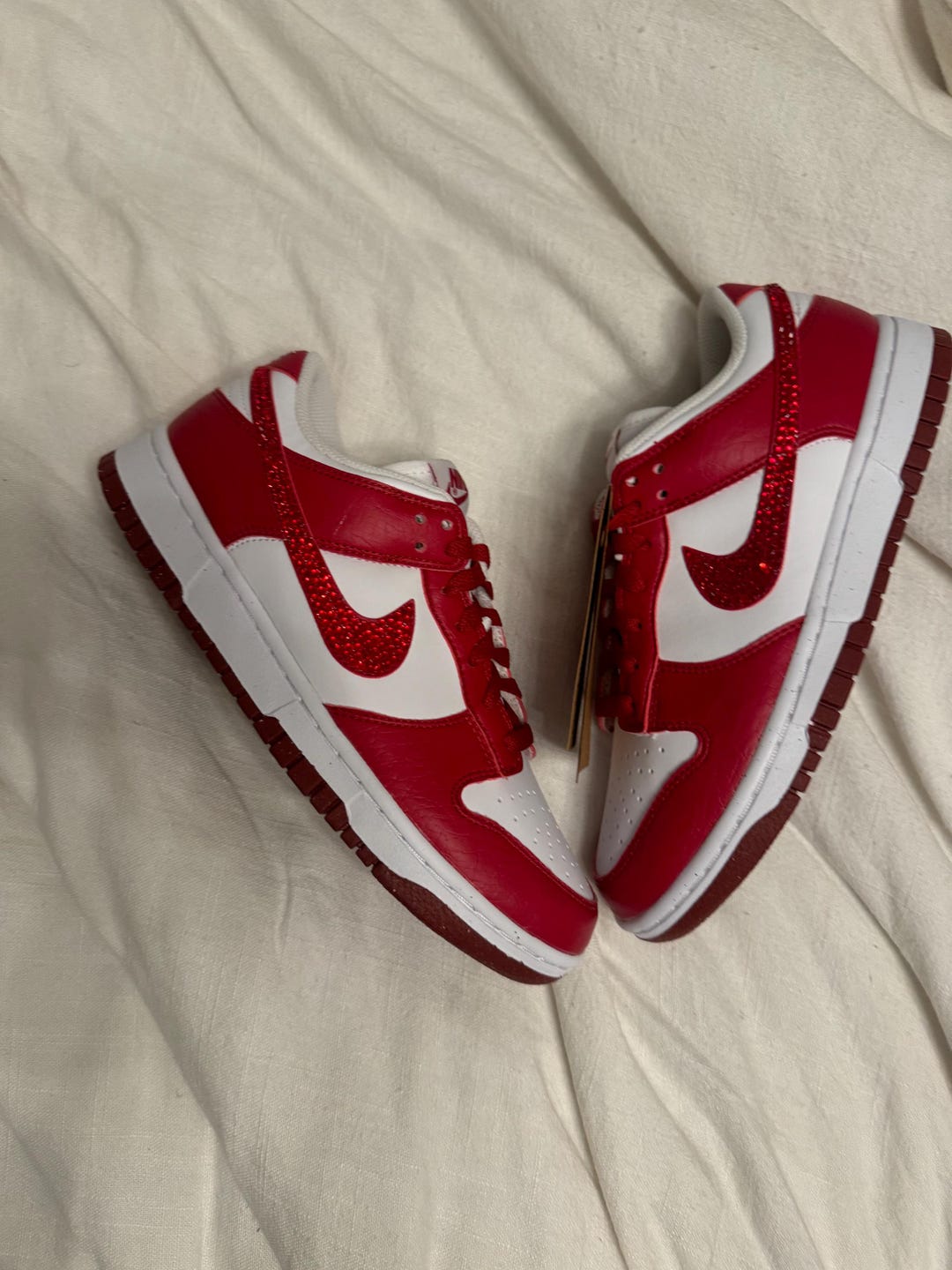 Red Crystal Sequin Sparkly Nike Dunk Low - Etsy